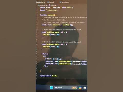 useState() hook React | Increment and Decrement Example | #shorts - YouTube