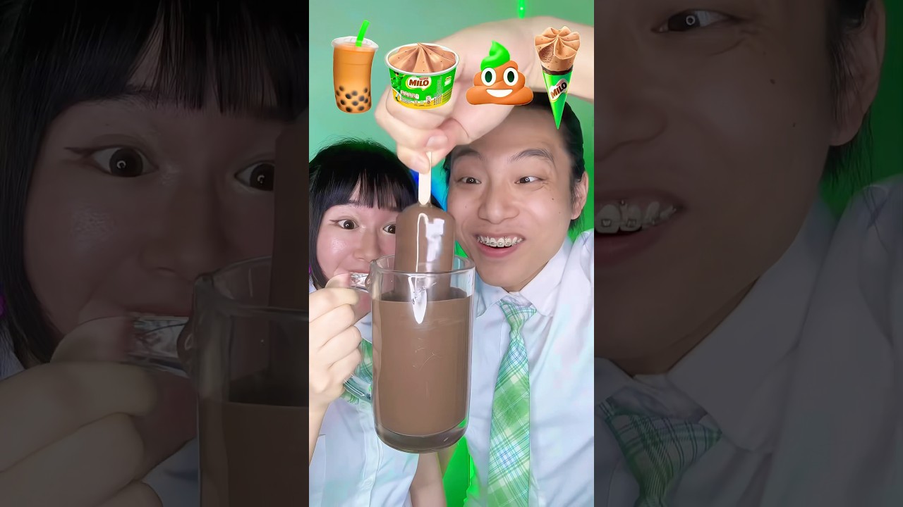 Milo Emoji Food Challenge ASMR 🥵bubble tea 🧋boba #asmr #mukbang #funny ...