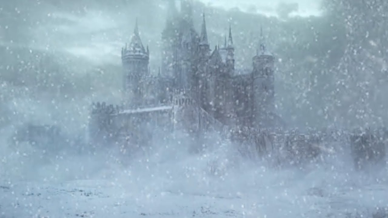 Cold Winter Storm at Mountain Castle | Blowing Snowstorm & Snow Wind ...
