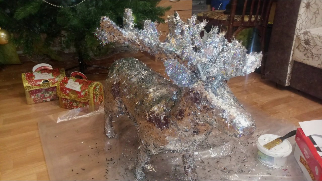 Поделка на новый год "Новогодний олень" - YouTube