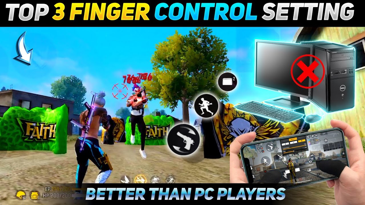 Top 3 Best Custom Hud Free Fire 3 Finger | Better Than Pc Player | How ...