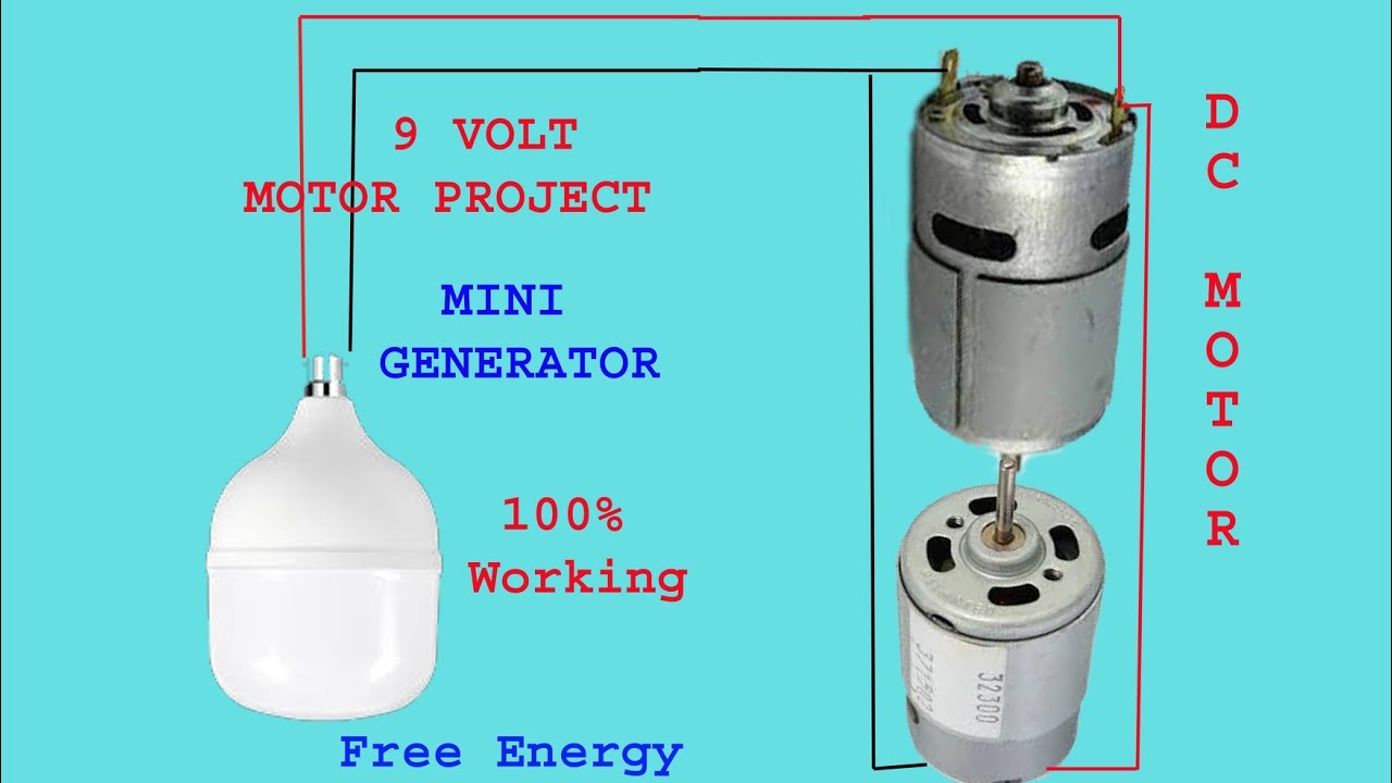 #9 volt Motor project## Free energy⚡//100% Working//Mini Generator ...