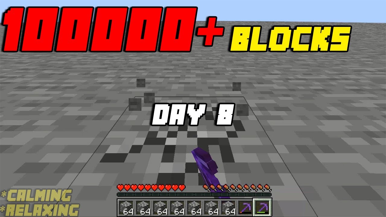 Relaxing. I mined 100,000 Blocks in a Straight Line in Minecraft! Strip ...
