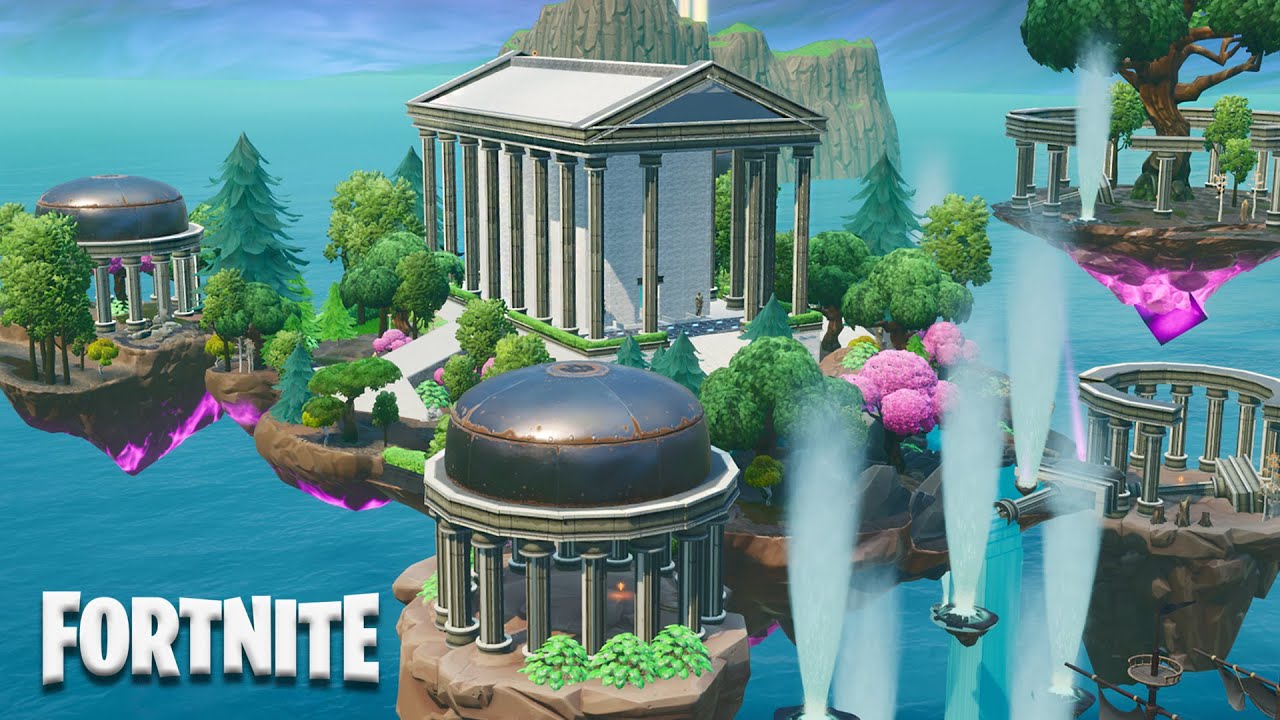 Fortnite Creative Timelapse - Greek Floating Island Temple - YouTube