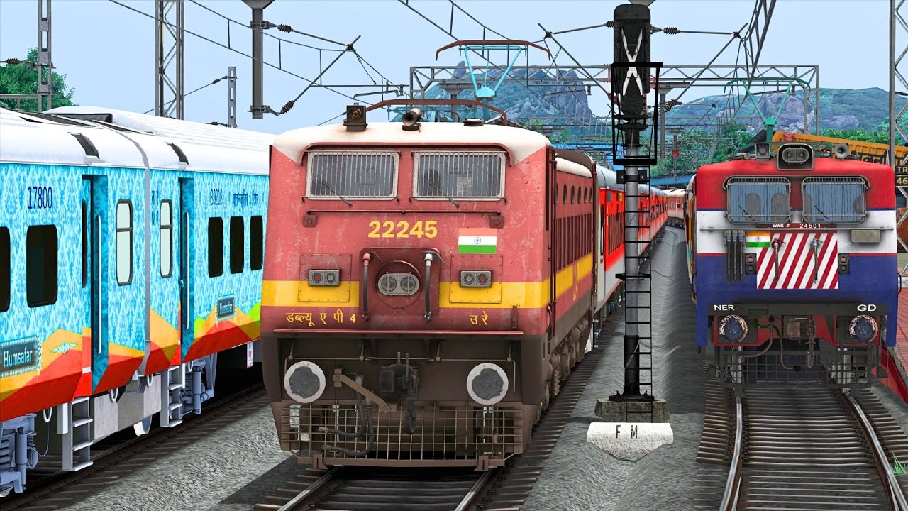 LHB DURONTO OVERTAKE LHB EXPRESS | BUMPY RAILROAD | RAILWORKS TRAIN ...