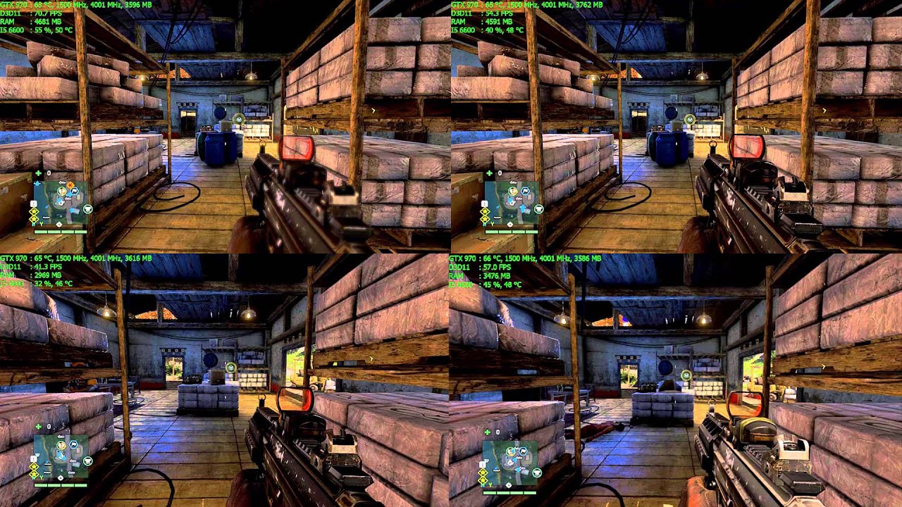 Far cry 4 MSAA X4 VS X8 VS TXAA 4 - YouTube