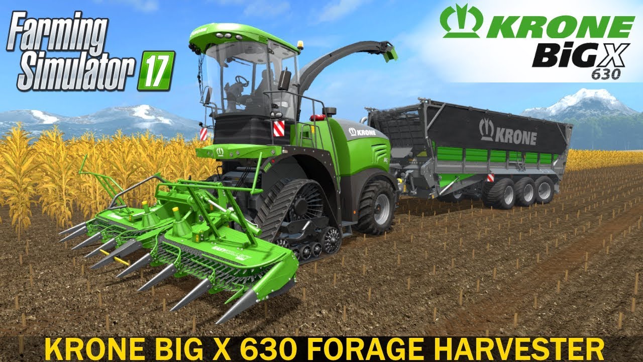 Farming Simulator 17 KRONE BIG X 630 SELF-PROPELLED FORAGE HARVESTER ...