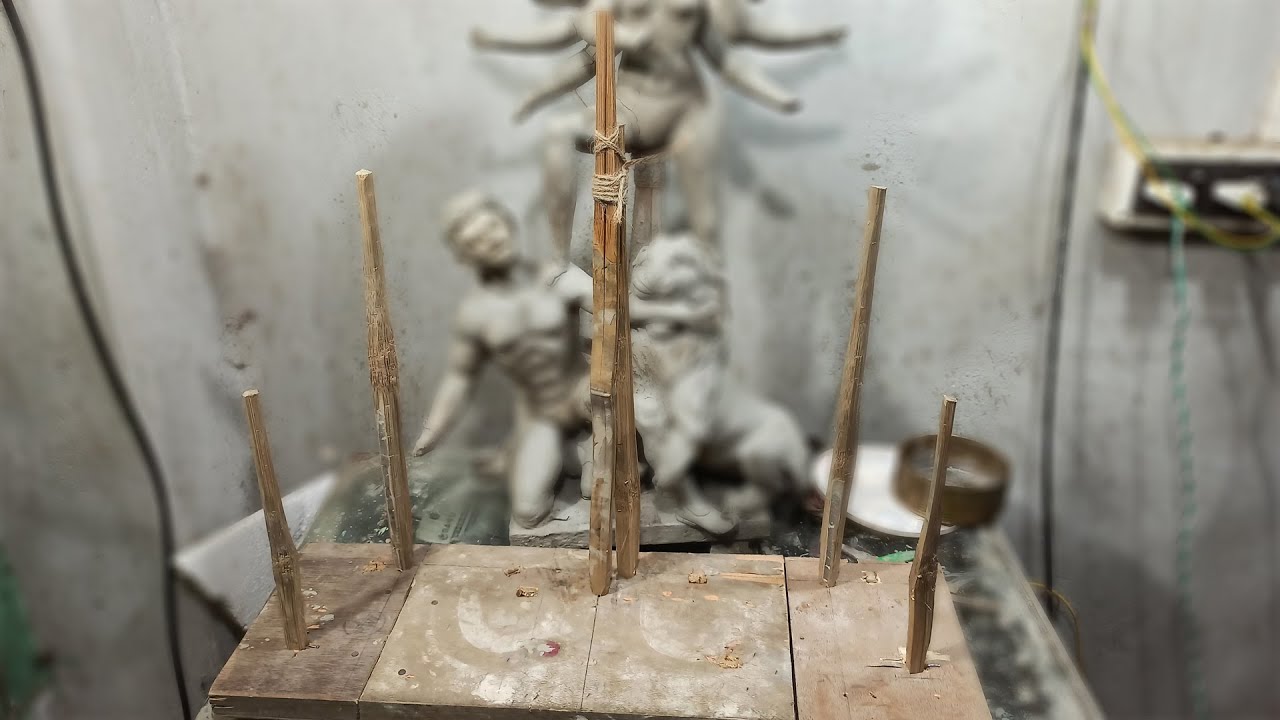 Durga Idol structure making | Maa Durga Murti Making part- 1 | ছোট ...