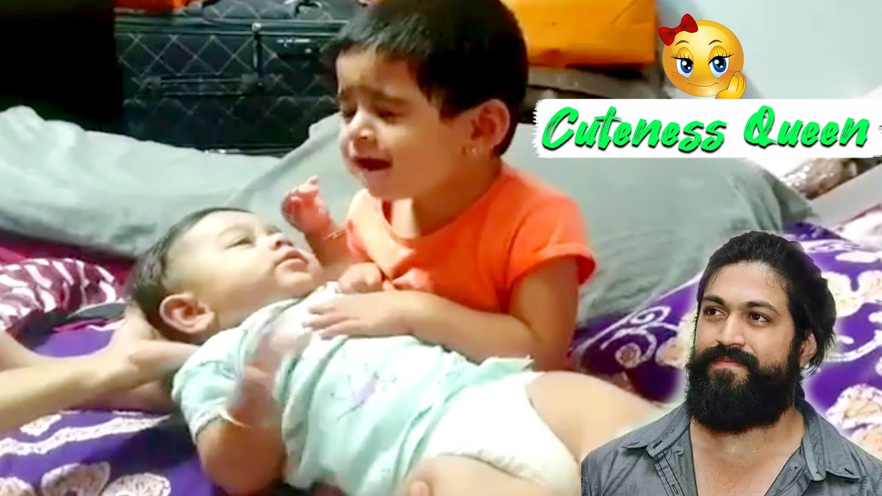 KGF Star Yash Daughter and Son Cute video | Ayra Yash | Rocking Star ...