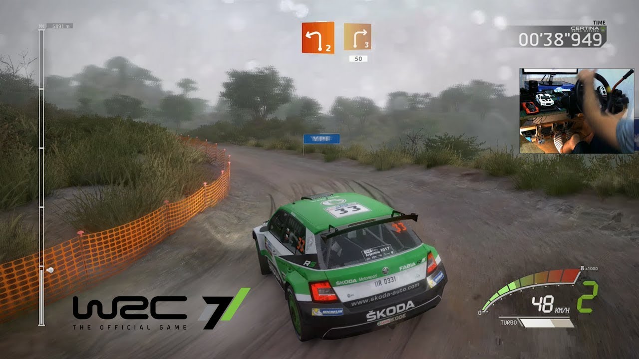 WRC 7 Gameplay PC: Skoda Fabia RS at Rally Argentina - YouTube