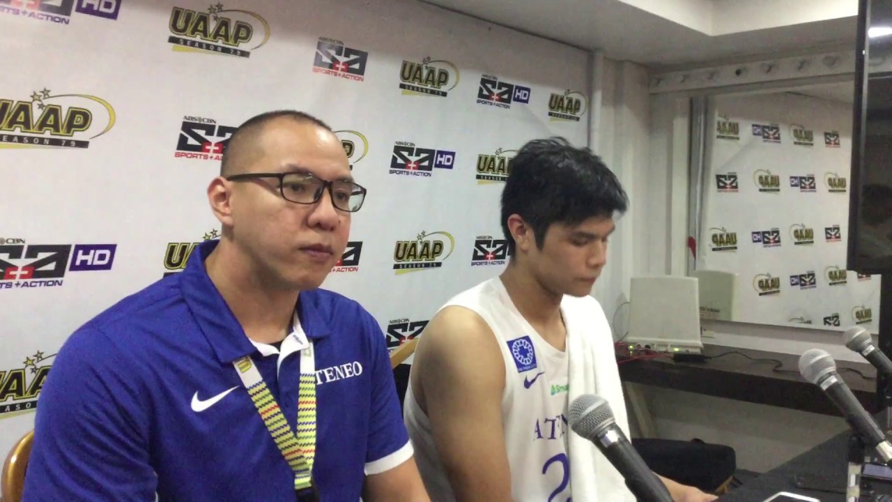 Sandy Arespacochaga & Raffy Verano post-Ateneo win over NU - YouTube