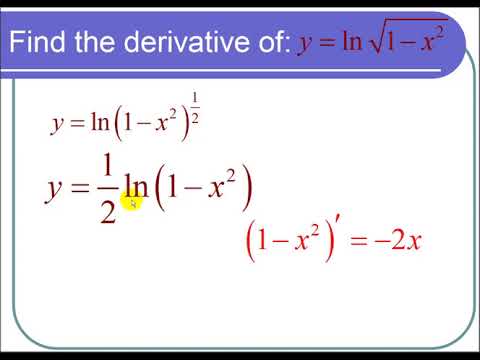 Taking a Derivative Involving ln - YouTube