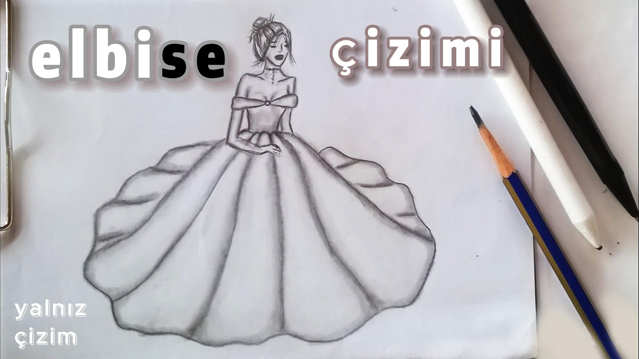 Kolay Elbise Çizimleri / Karakalem Elbise Çizimleri /DRESS SKETCHES ...