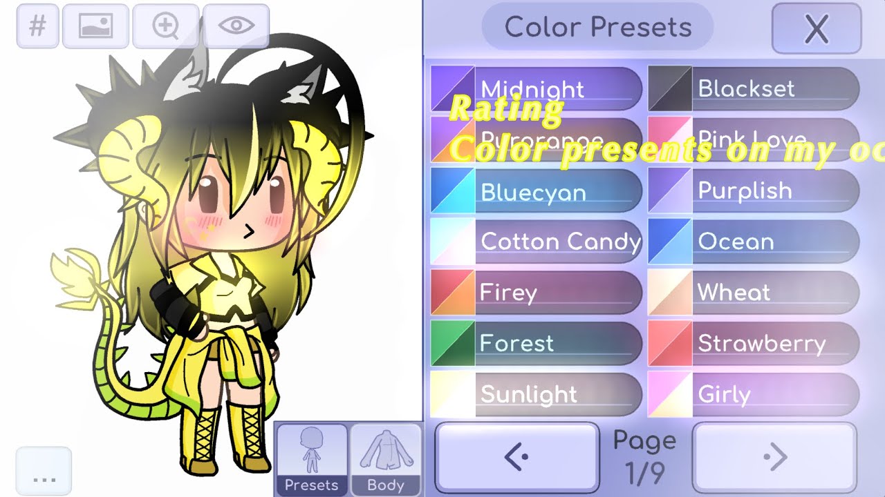 Rating color presets on my oc! || Trend - YouTube