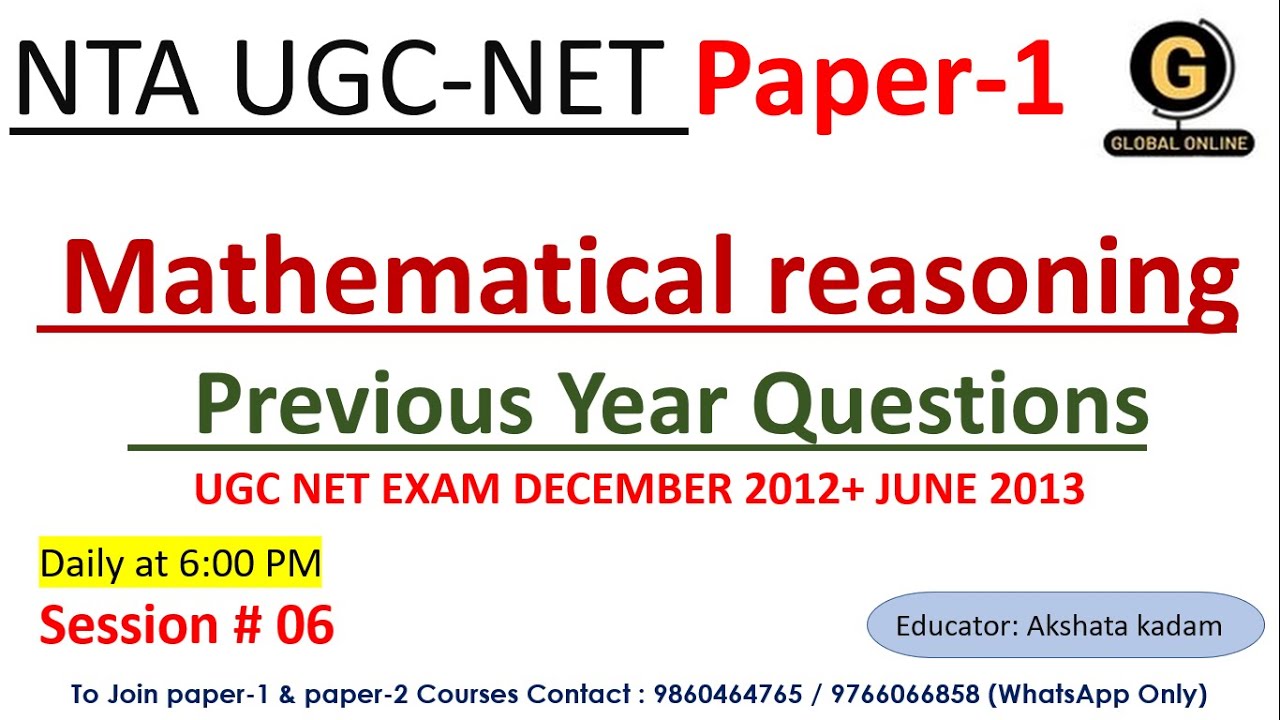 Mathematical Reasoning Previous Year Questions | NTA UGC NET Paper 1 Preparation December 2023 ...