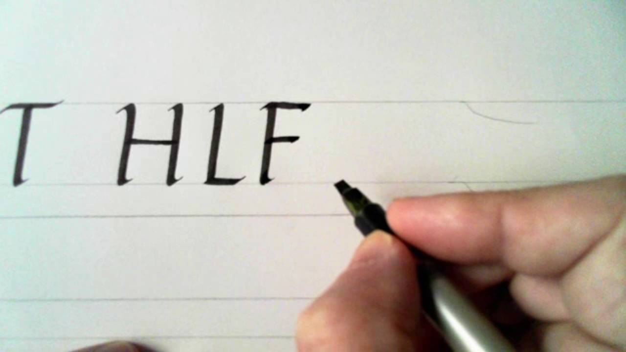 Calligraphy 40 Italic Capitals H, L, F, E - YouTube