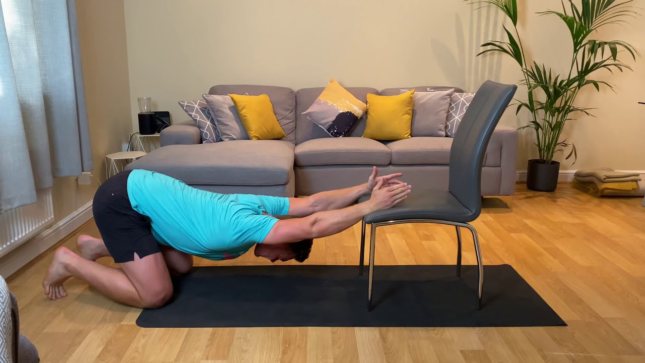 Kneeling Shoulder Flexion (Chair) - YouTube