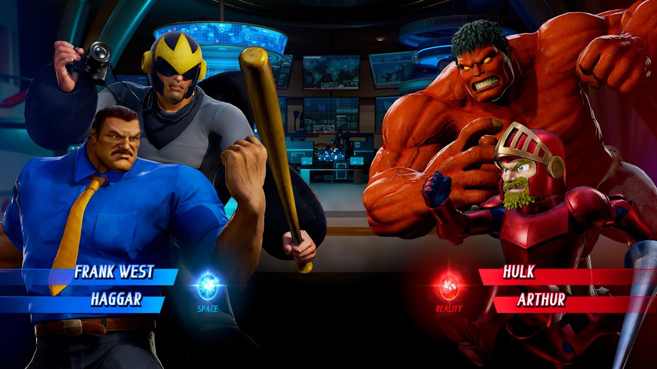 Frank West & Blue Haggar VS Hulk & Arthur (Hardest AI) - Marvel vs ...