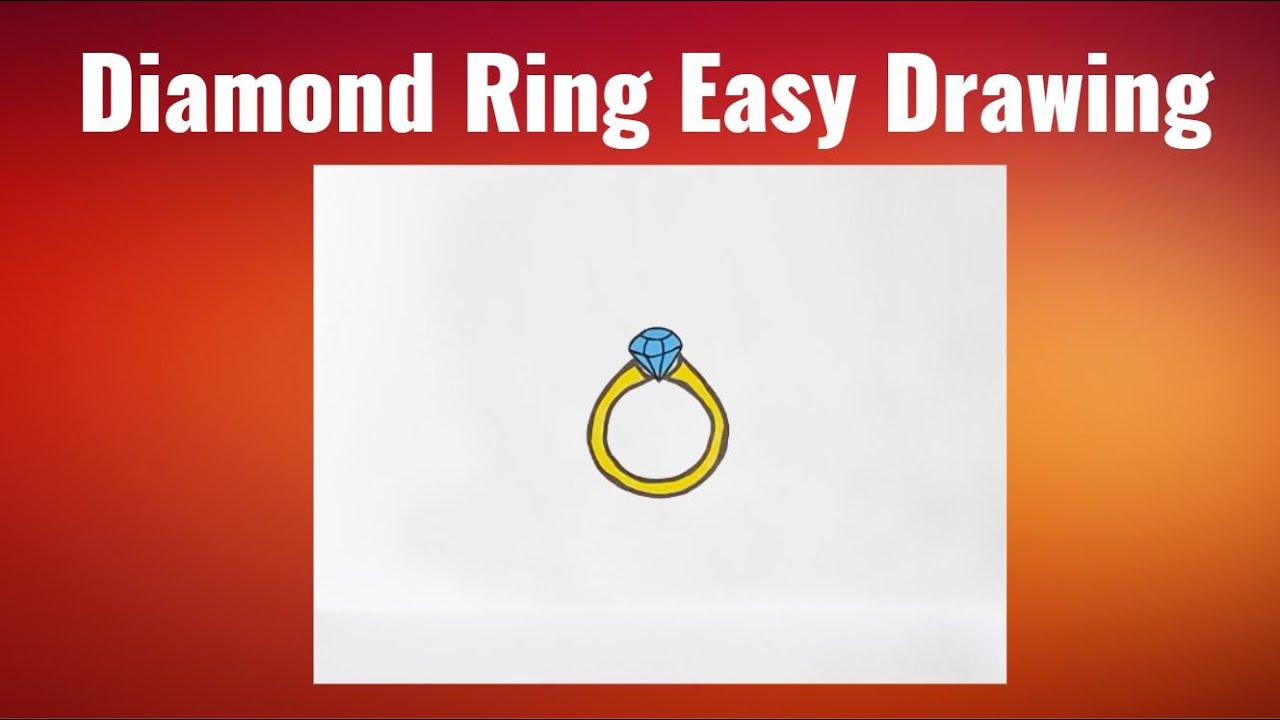 Diamond Ring 💍 Easy Drawing | Step by Step | How to draw Cute Diamond ...