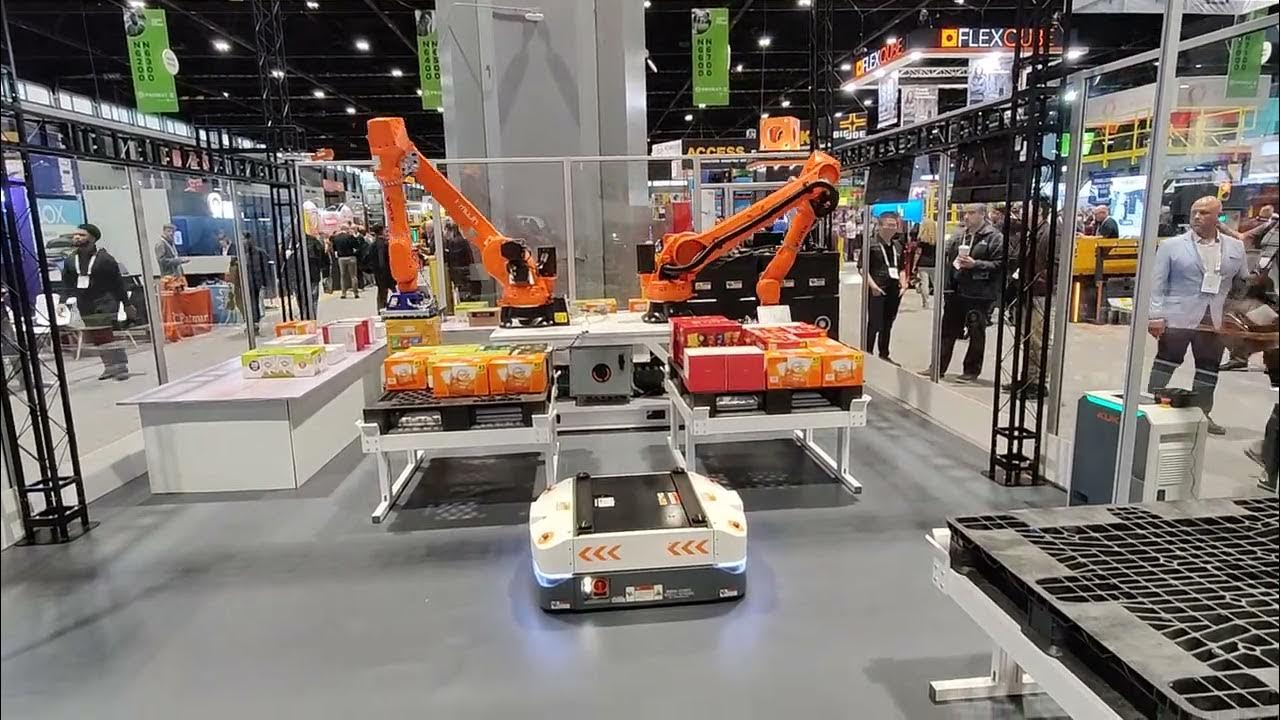 ProMat 2023 - Mujin/KUKA - Palletizing with Mobile Robots - YouTube