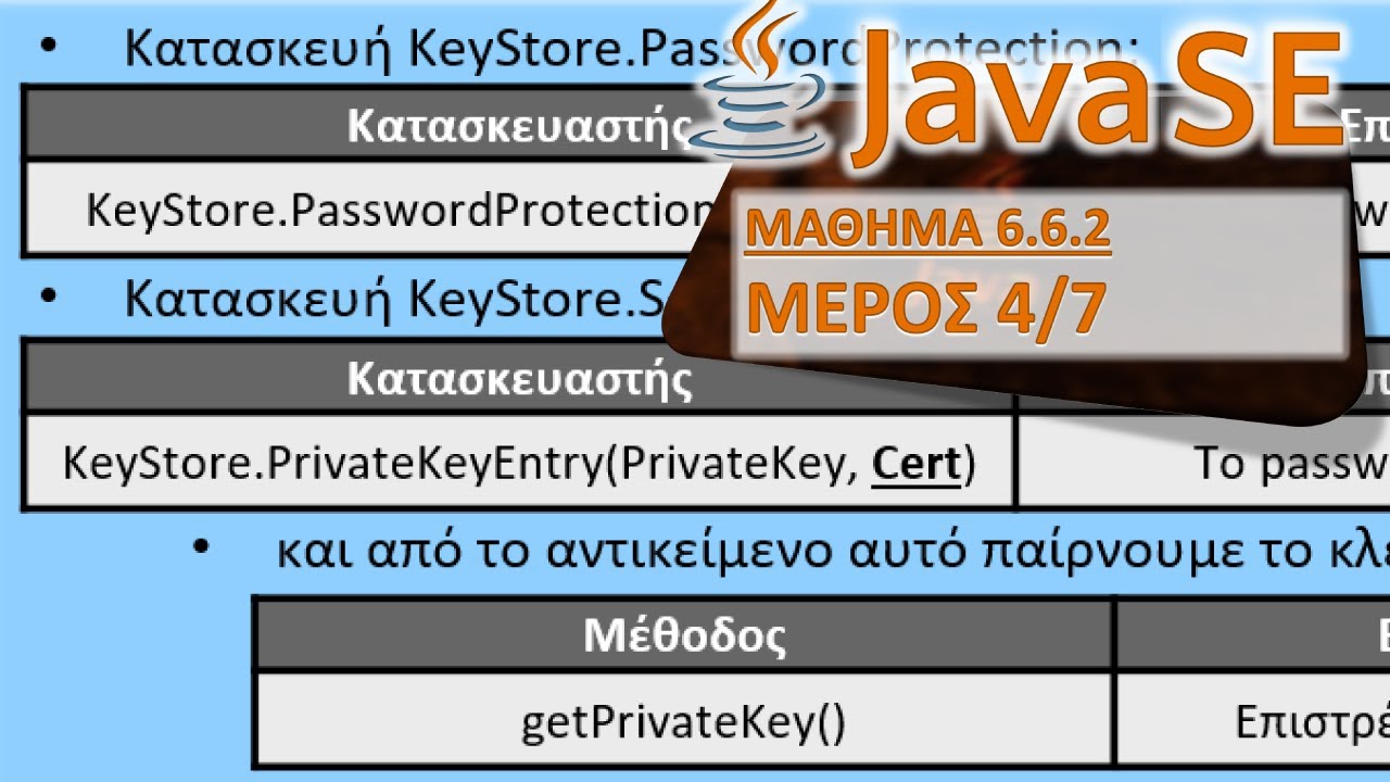 JAVASE - ΜΑΘΗΜΑ 6.6.2 - ΜΗ ΣΥΜΜΕΤΡΙΚΗ ΚΡΥΠΤΟΓΡΑΦΗΣΗ - ΜΕΡΟΣ 4 ΑΠΟ 7 ...