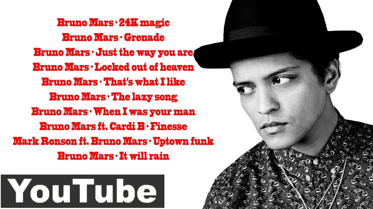 Bruno Mars most viewed songs on YouTube - Apr. 2023 - YouTube