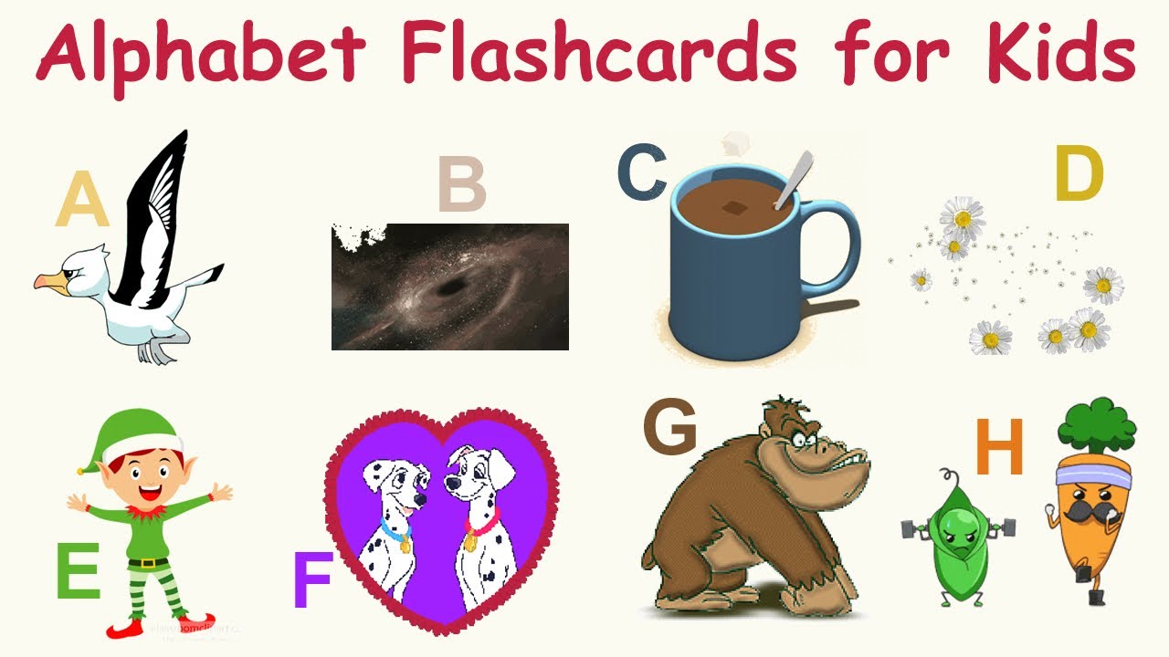 A for Albatross, B for Black Hole, Abc Song, Alphabet Flashcards ...