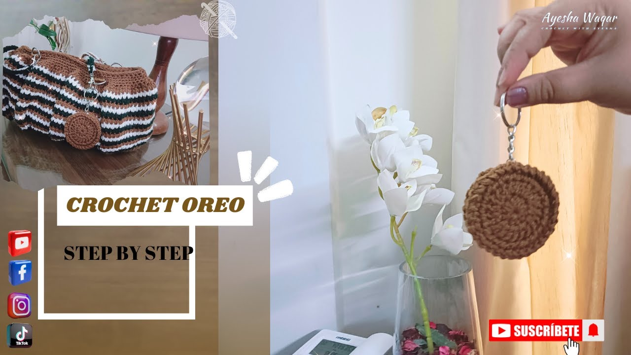 How to Crochet an Oreo Keychain| DIY Amigurumi Cookies |Crochet Cookies ...