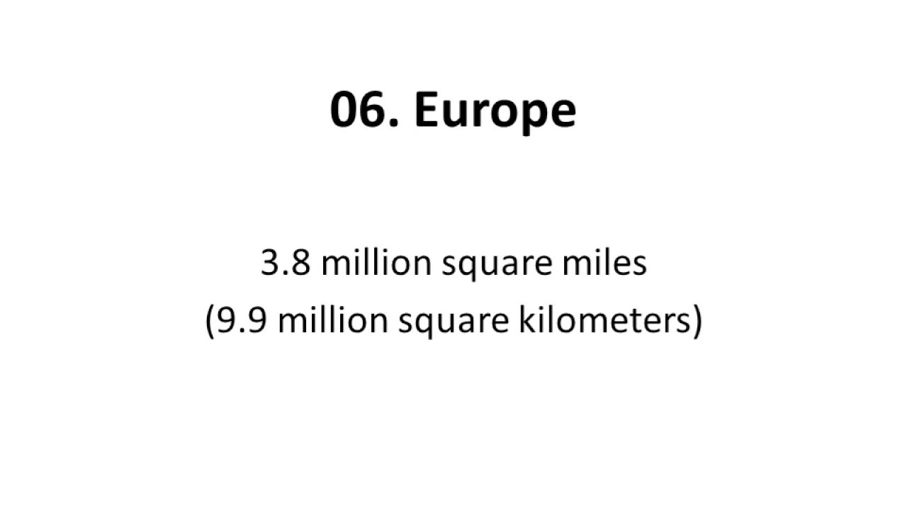 7 Continents Ranked by Size - YouTube