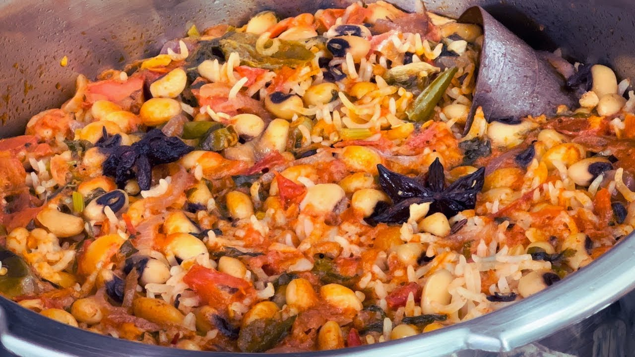 Black Eyed Peas Rice - Lobia Pulao - Bobbarla Annam - Alasandalu Rice ...