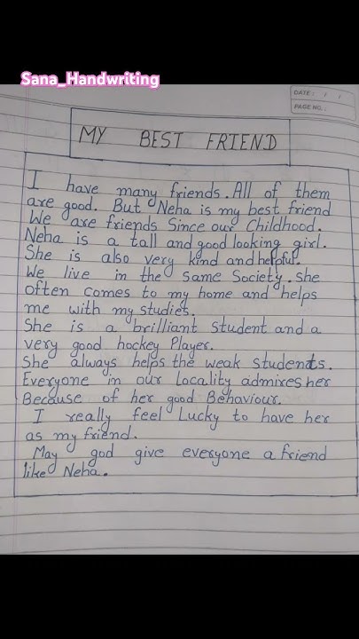 my best friend essay ️💗🌸#handwriting #viralvideo #youtubeshorts #essay ...