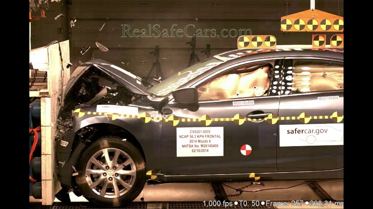 Mazda 6 (2014-2018) Crash Tests (Side-Pole, Front, Side) - YouTube