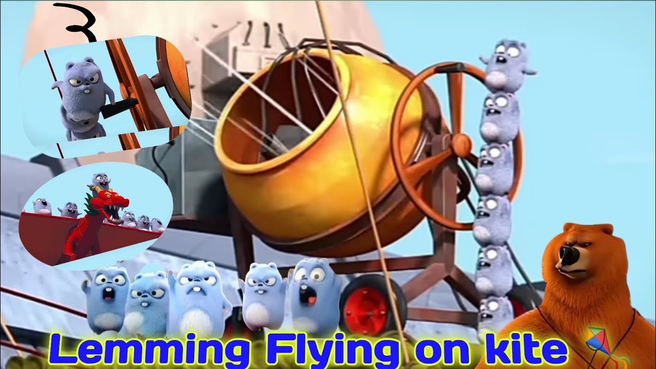 Lemming Flying on kite || Grizzy and Lemming Masti - YouTube