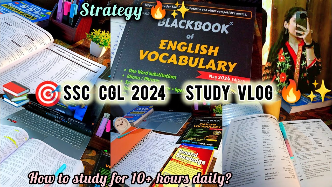 10 Hour Study Vlog for SSC CGL 2024 Exams📚🔥 STUDY VLOG || FULL DAY STUDY ROUTINE || EXAM ...