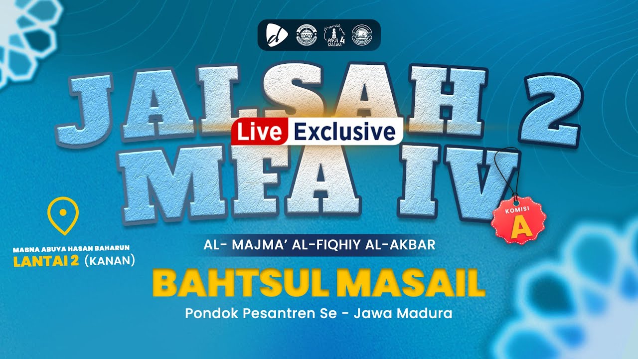 🔴LIVE EXCLUSIVE || JALSAH 2 MFA IV SE-JAWA MADURA KOMISI A - YouTube