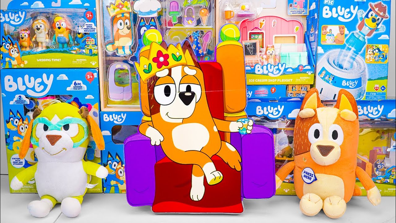 Bluey Toy Collection Unboxing Review 💙 Mystery Queen Chilli Box & Bluey ...