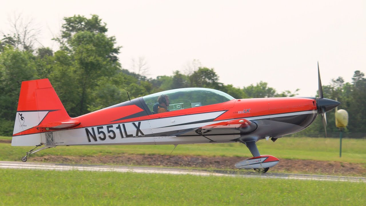 Extra 330LC N551LX Takeoff from Gettysburg airport - YouTube