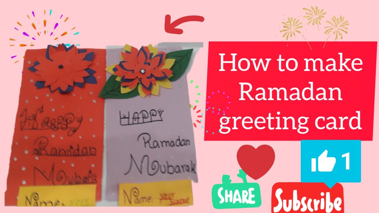 How to make paper craft\\ramadan greeting card\\idu art and craft - YouTube