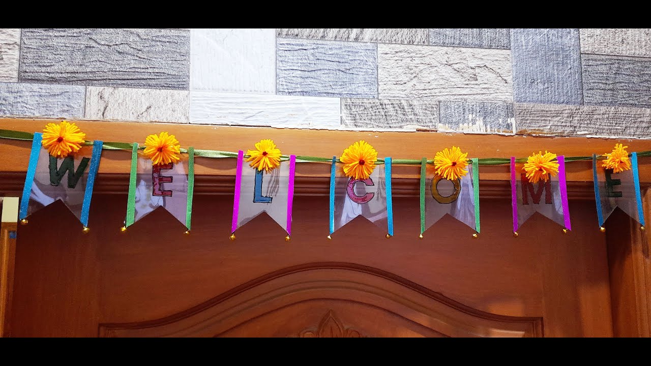 How to make welcome Banner at home | Welcome Craft Ideas | Home ...