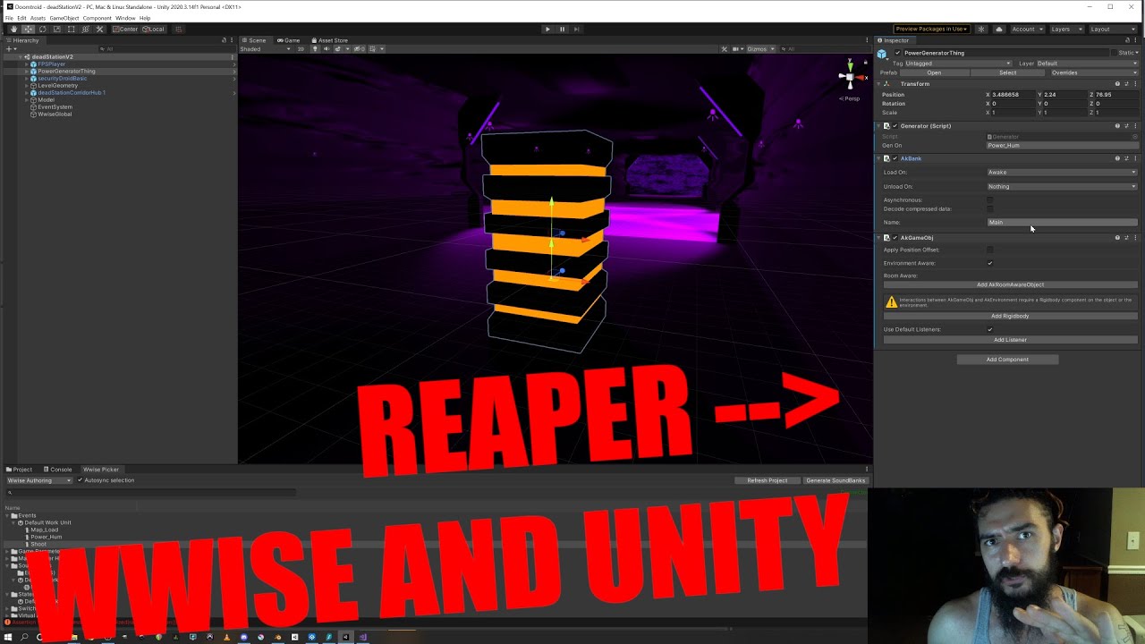 Making a sound in Reaper and implementing with Unity and Wwise - YouTube