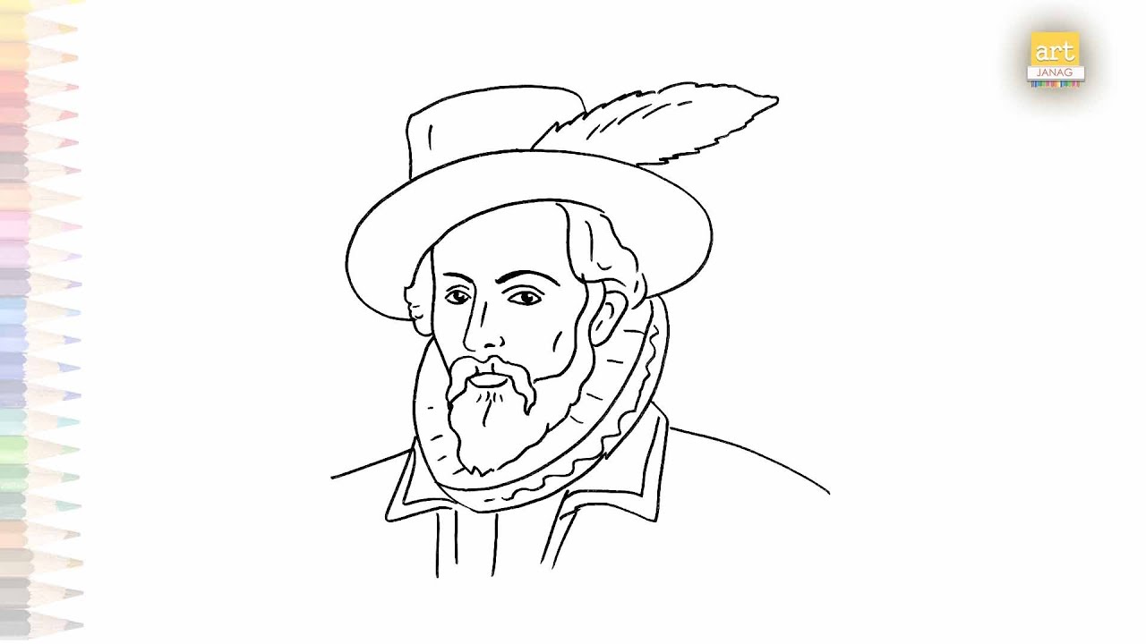 Sir Walter Raleigh drawing | Easy drawing videos | How to draw Sir ...
