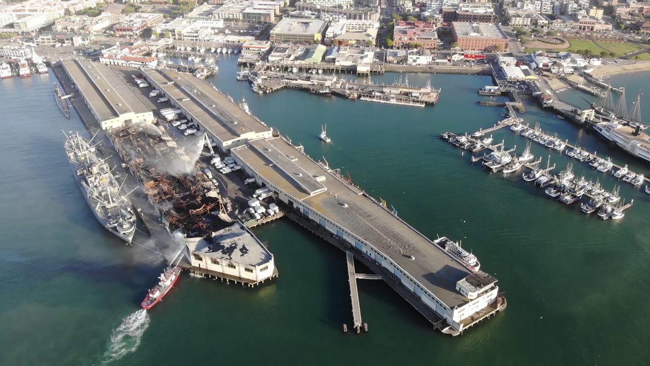 RAW AERIAL VIDEO - San Francisco Fire at Fisherman's Wharf - Pier 45 ...