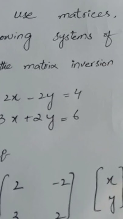 #matrix inversion method class 9th mathematics - YouTube