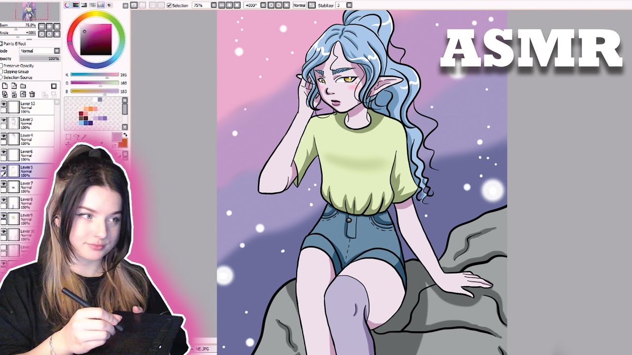 ASMR | Digital Drawing on New Tablet ️ (Pencil & Keyboard Sounds) - YouTube