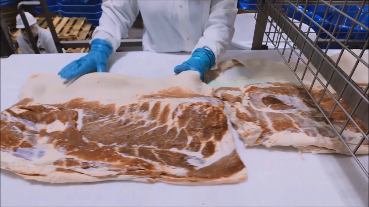 Frontmatec Pork Solutions Automatic Belly Trimmer Youtube