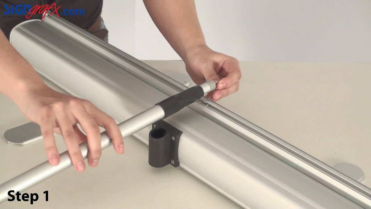 How to Assemble and Using a Pop Up Banner Stand - YouTube