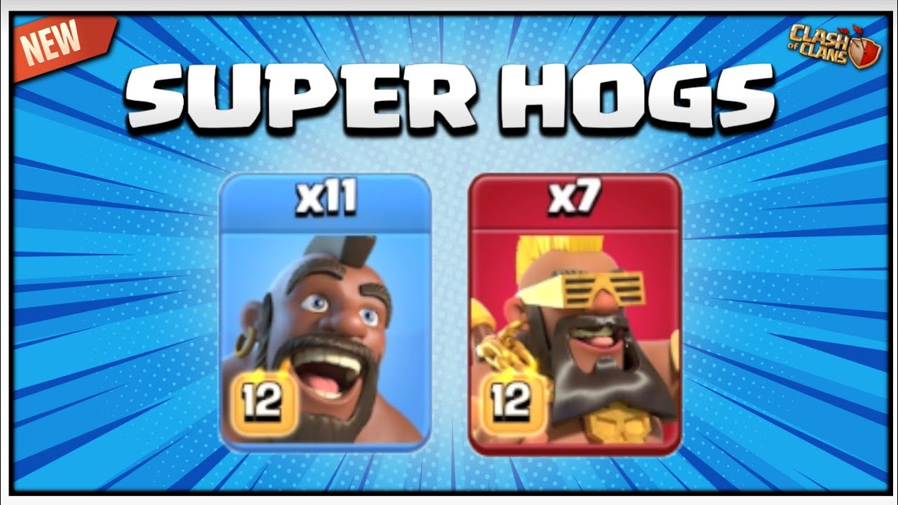 11 Hogs + 7 Super Hogs = Super OP! QC Hogs Th15 Attack Strategy Coc ...