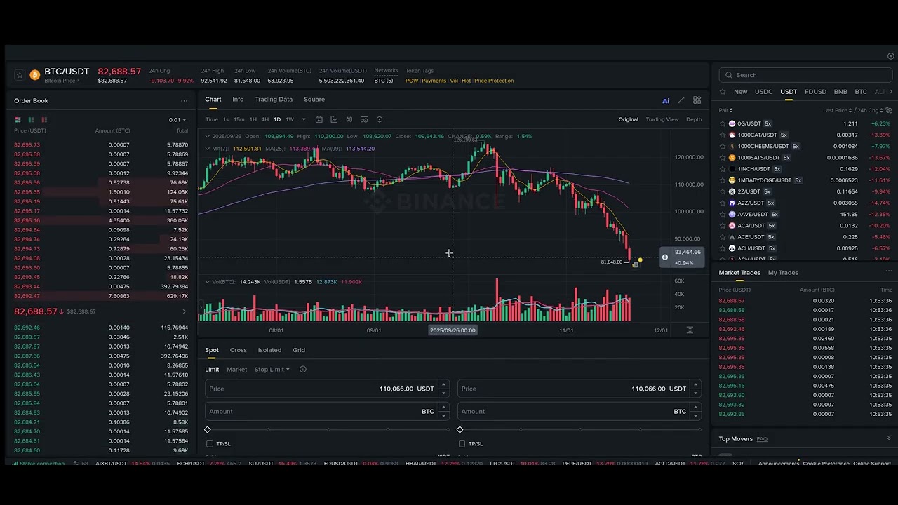 LIVE BTC/USDT CHART: Real-Time Bitcoin Price Tracker (Current Market ...