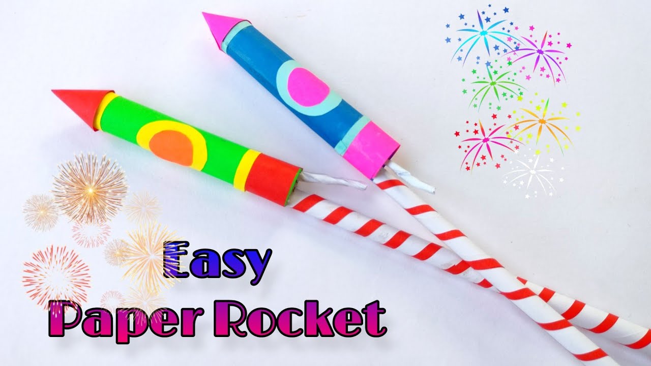 DIY Paper cracker for kids/Diwali craft Ideas/ Paper Rocket for diwali ...