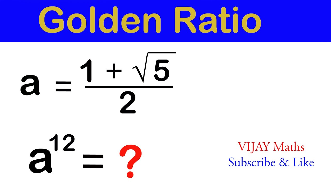 Math olympiad | Can you solve this golden ratio problem ? | VIJAY Maths ...